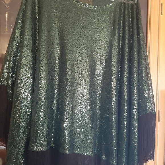 Accessories | Emerald Green Disco Poncho | Poshmark